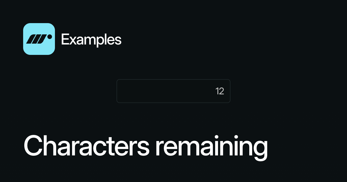 Characters remaining — Motion Example
