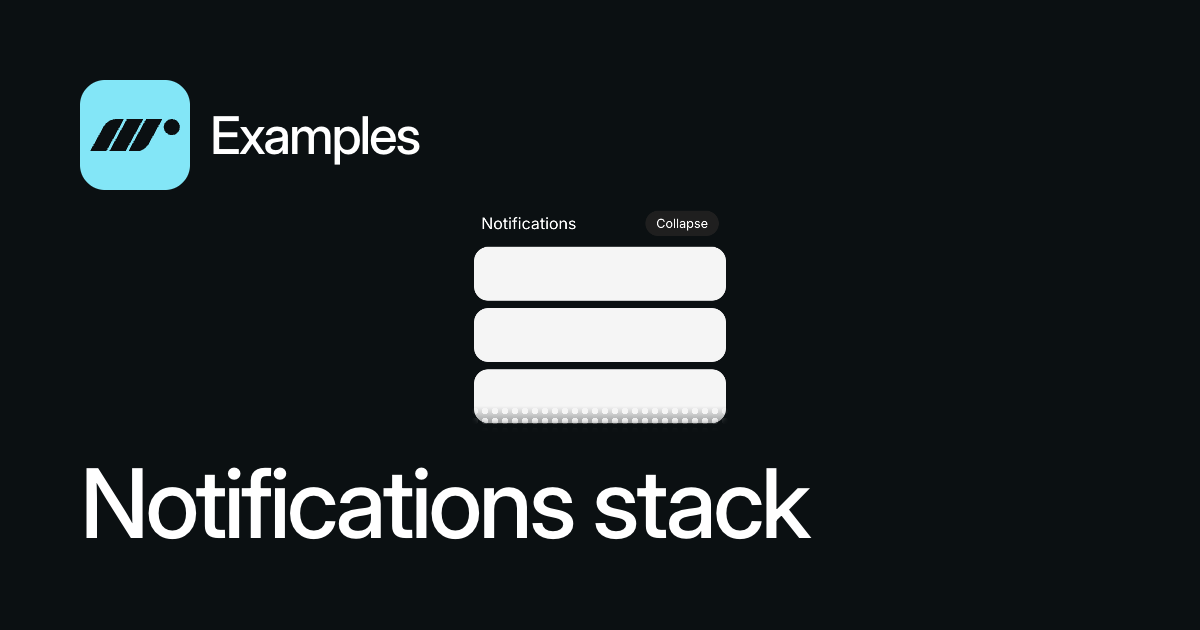 Notifications stack | Motion examples Notifications stack | Motion examples