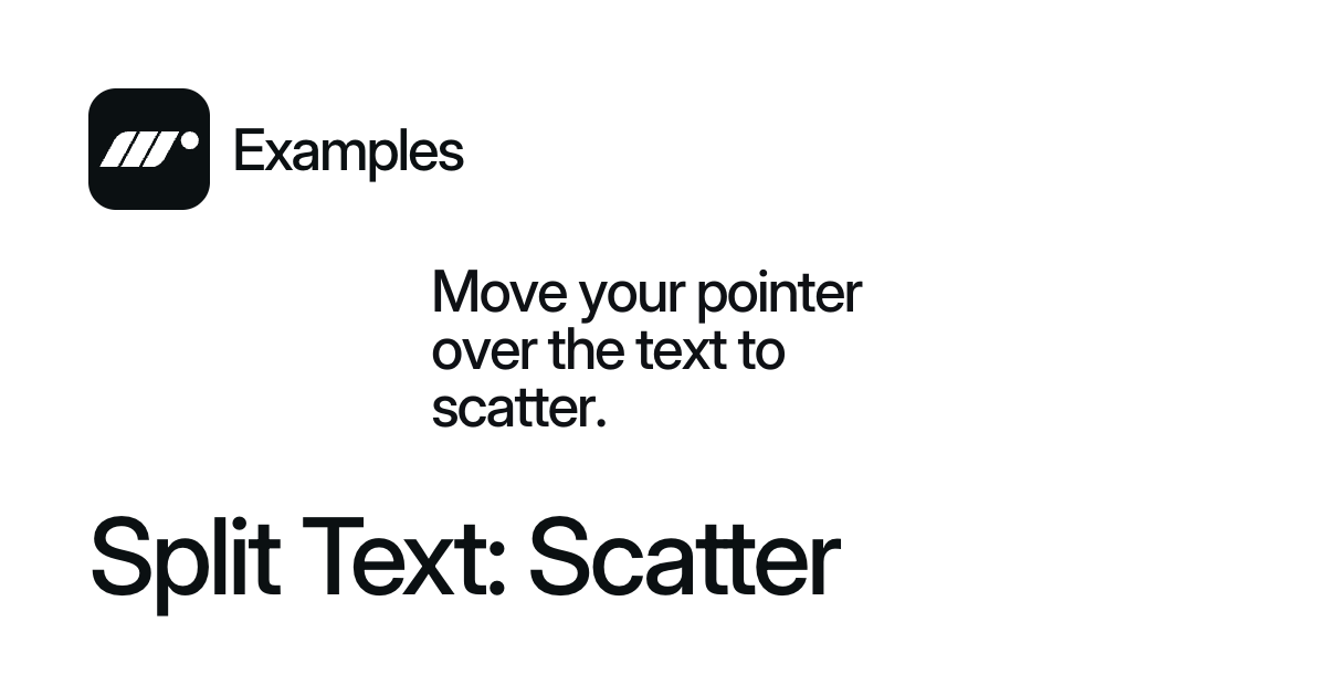 Split Text: Scatter — Motion Example