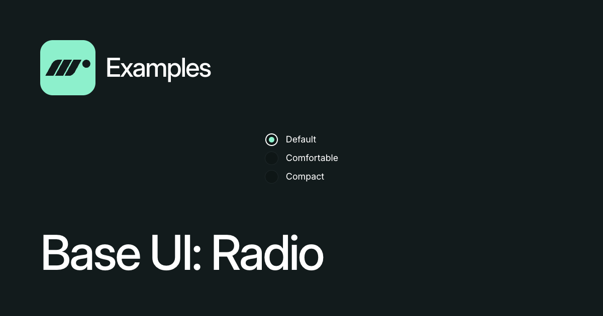 Base UI: Radio — Motion for React Example