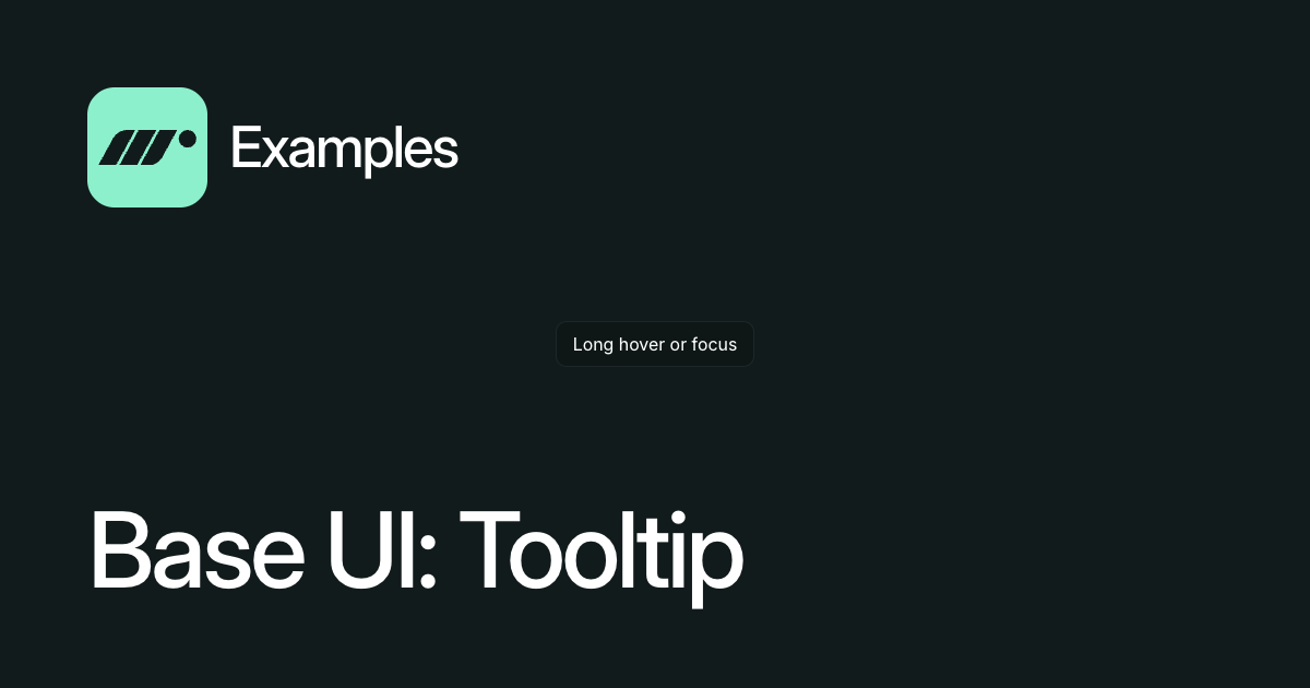 Base UI: Tooltip — Motion for React Example