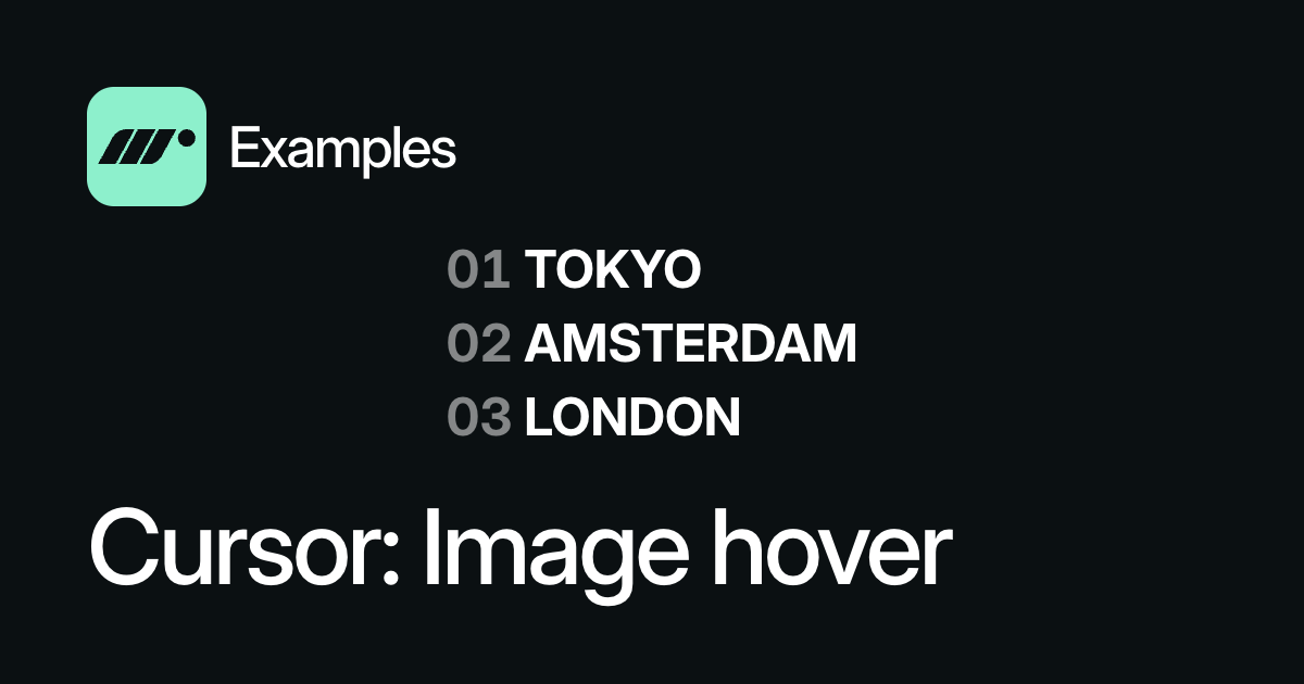 Cursor: Image hover — Motion for React Example
