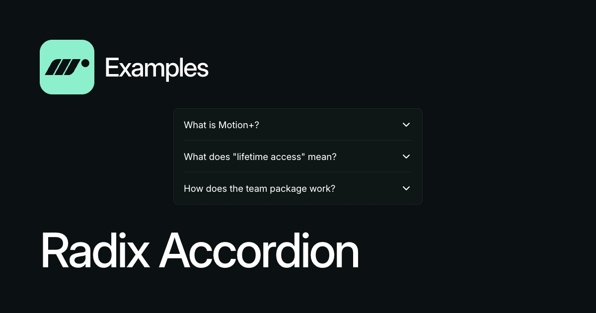 Radix: Accordion — Motion for React Example
