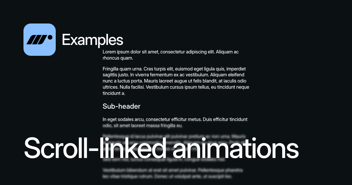 Scroll-linked animations | Motion examples Scroll-linked animations | Motion examples