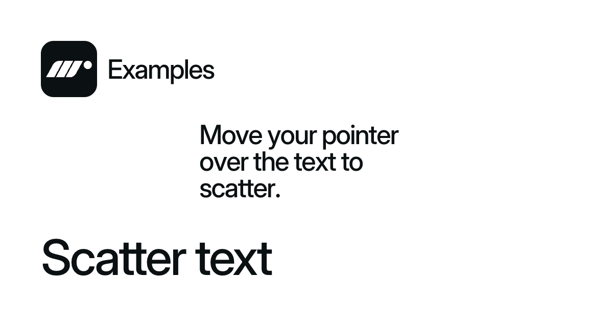 Scatter text — Motion for React Example