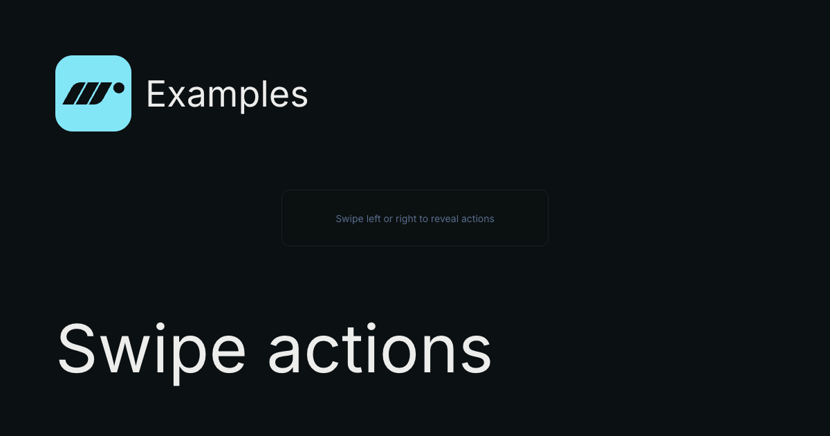 Swipe actions — Motion for React Example