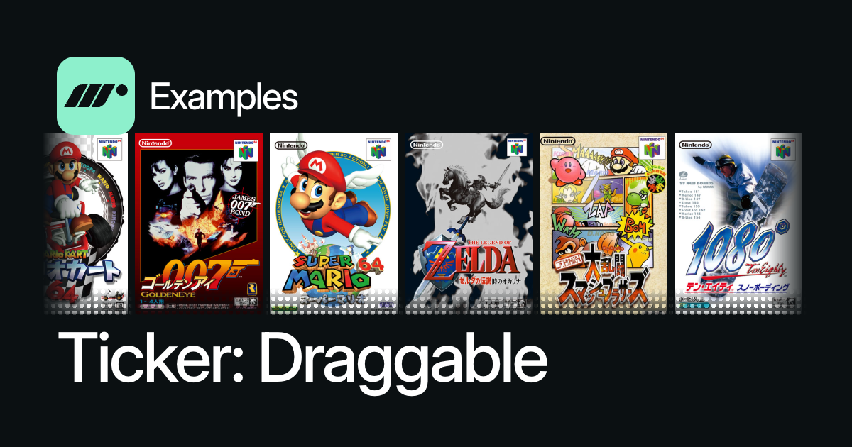 Ticker: Draggable — Motion for React Example