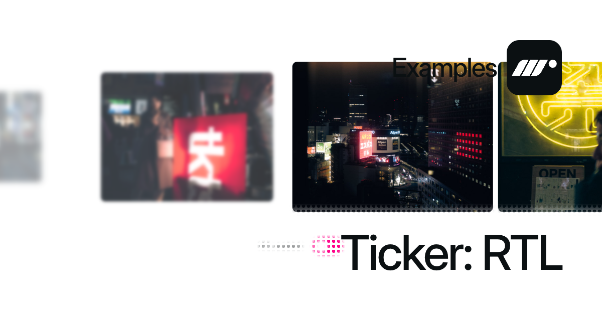 Ticker: RTL — Motion for React Example