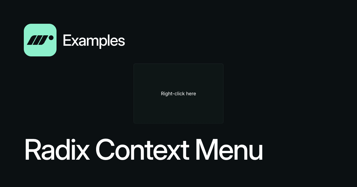 Radix Context Menu | Motion examples Radix Context Menu | Motion examples