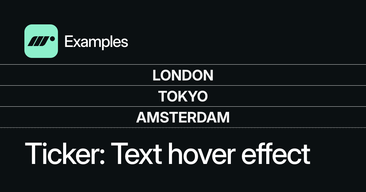 Ticker: Text hover effect — Motion for Vue Example