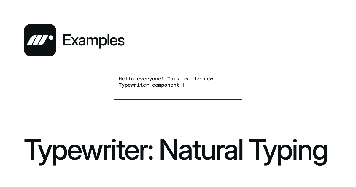 Typewriter: Natural Typing — Motion for Vue Example