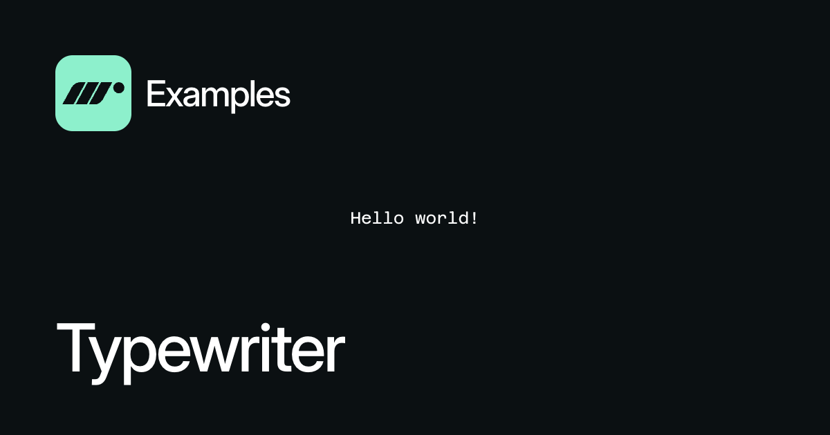 Typewriter — Motion for Vue Example